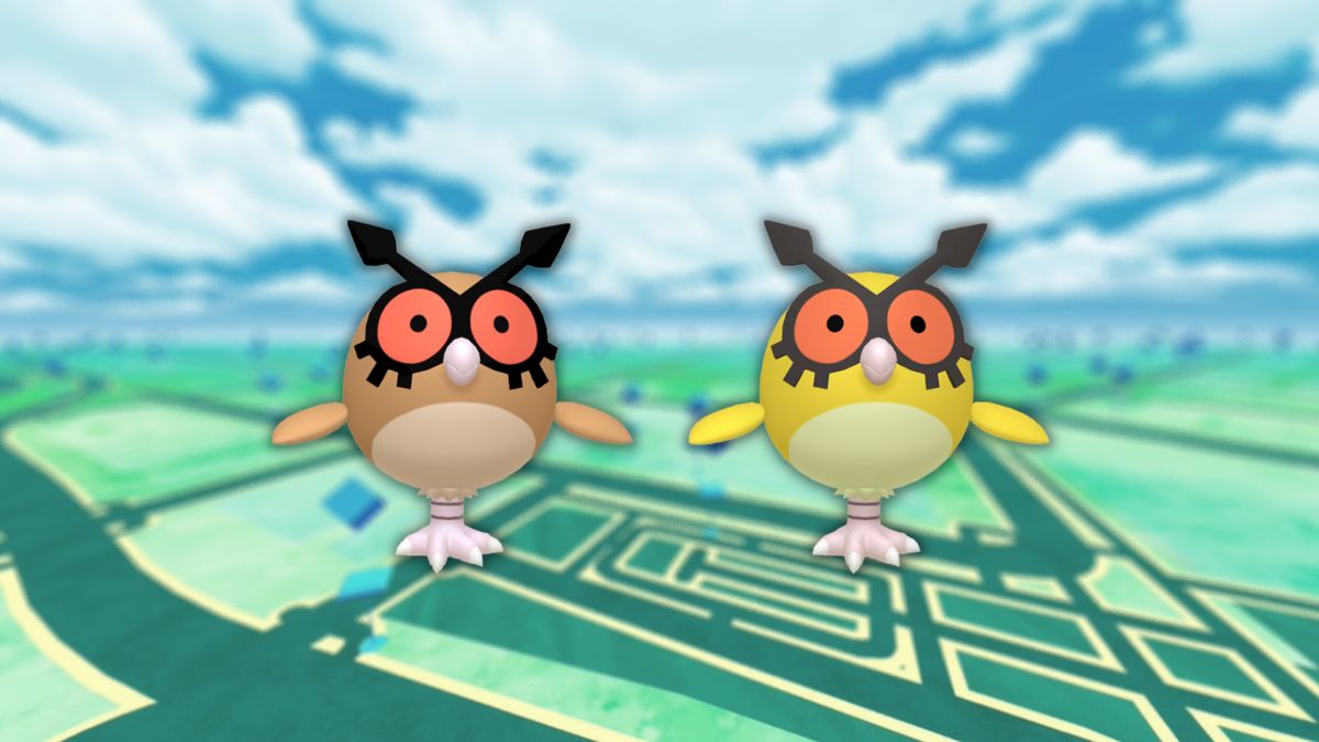 Hoothoot (shiny) dans les Heures de Pokémon Vedette de novembre 2022 sur Pokémon GO - Breakflip